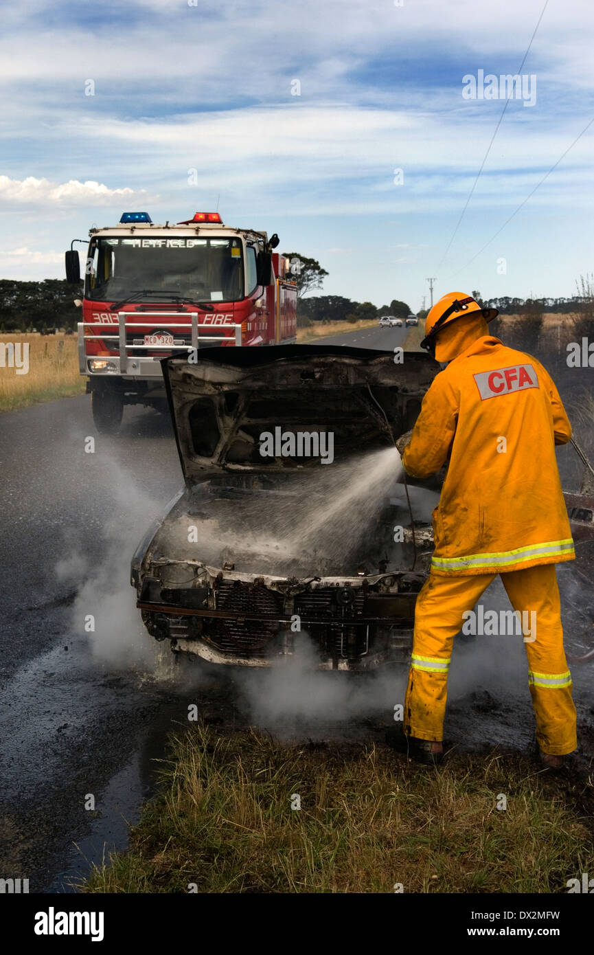 Accident wreckage firefighter hi-res stock photography and images - Alamy