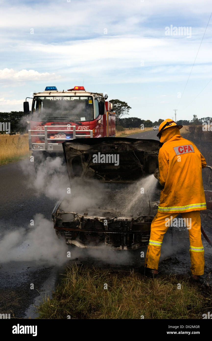 Accident wreckage firefighter hi-res stock photography and images - Alamy