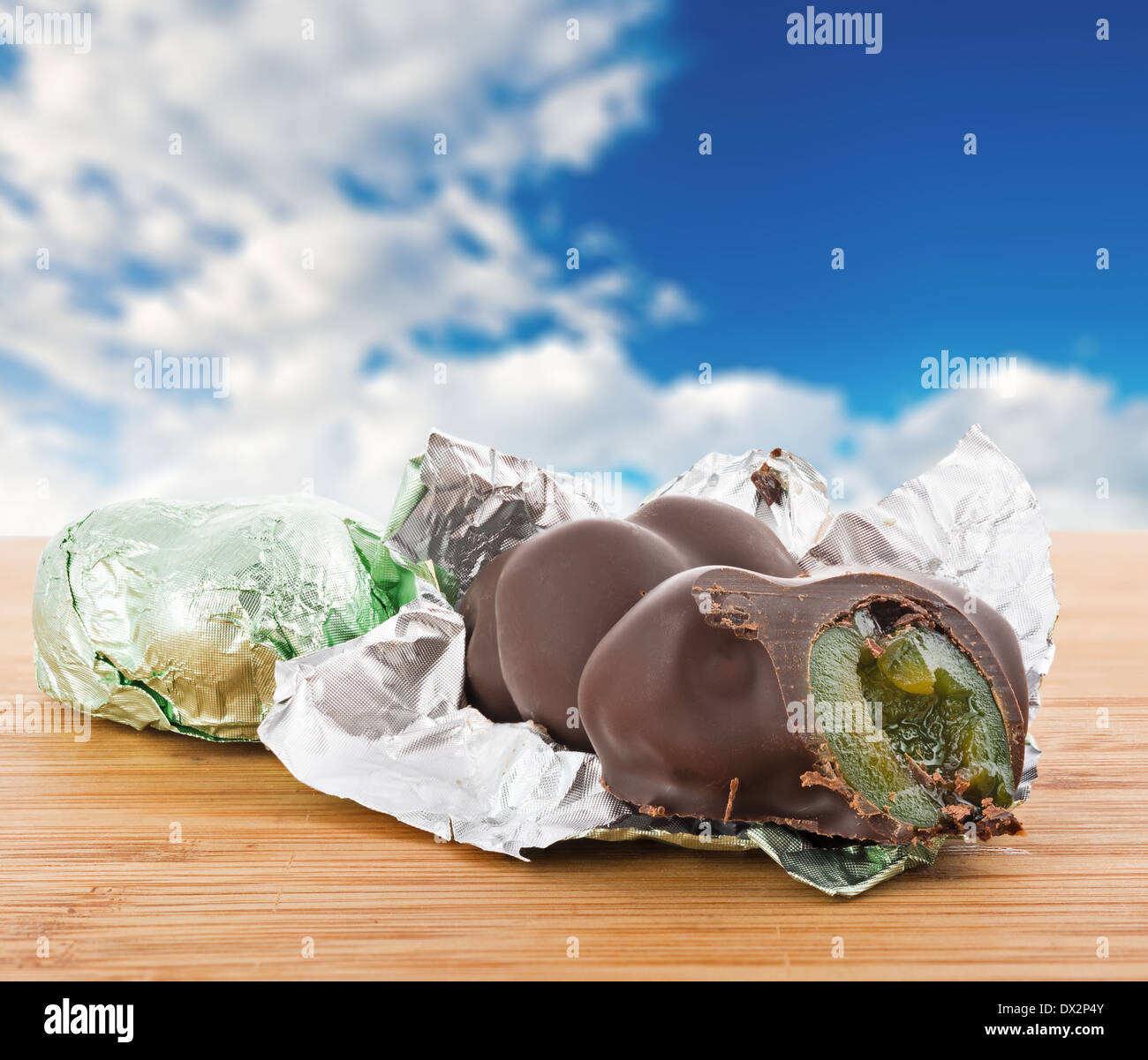 luxury choclate . filled chocolate (fruit Stock Photo - Alamy