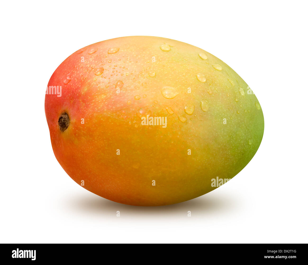 Mango with water drops isolated on white Stock Photo - Alamy
