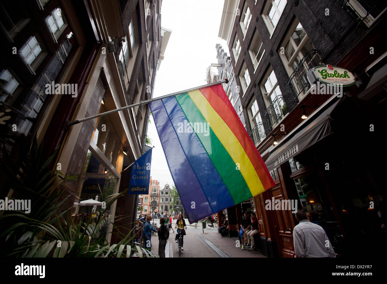 Gay Flag in Amsterdam, Netherlands Stock Photo - Alamy