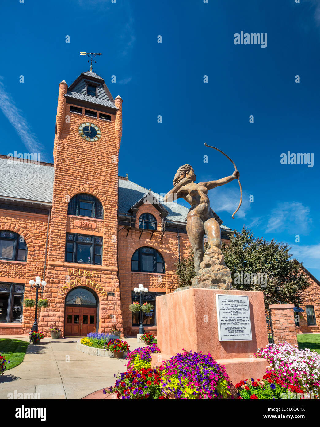 Diana the Huntress, sculpture in front of Union Depot railway station ...