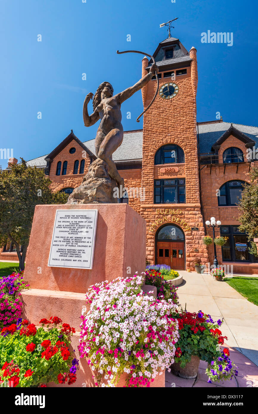 Diana the Huntress, sculpture in front of Union Depot railway station ...