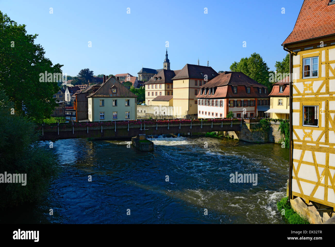 Regnitz River Bamberg Germany Deutschland DE Bavaria UNESCO Stock Photo ...