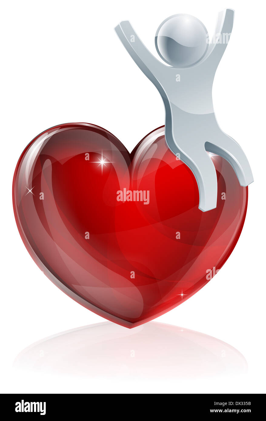 Heart love person or heart health conceptual illustration of a 3d ...