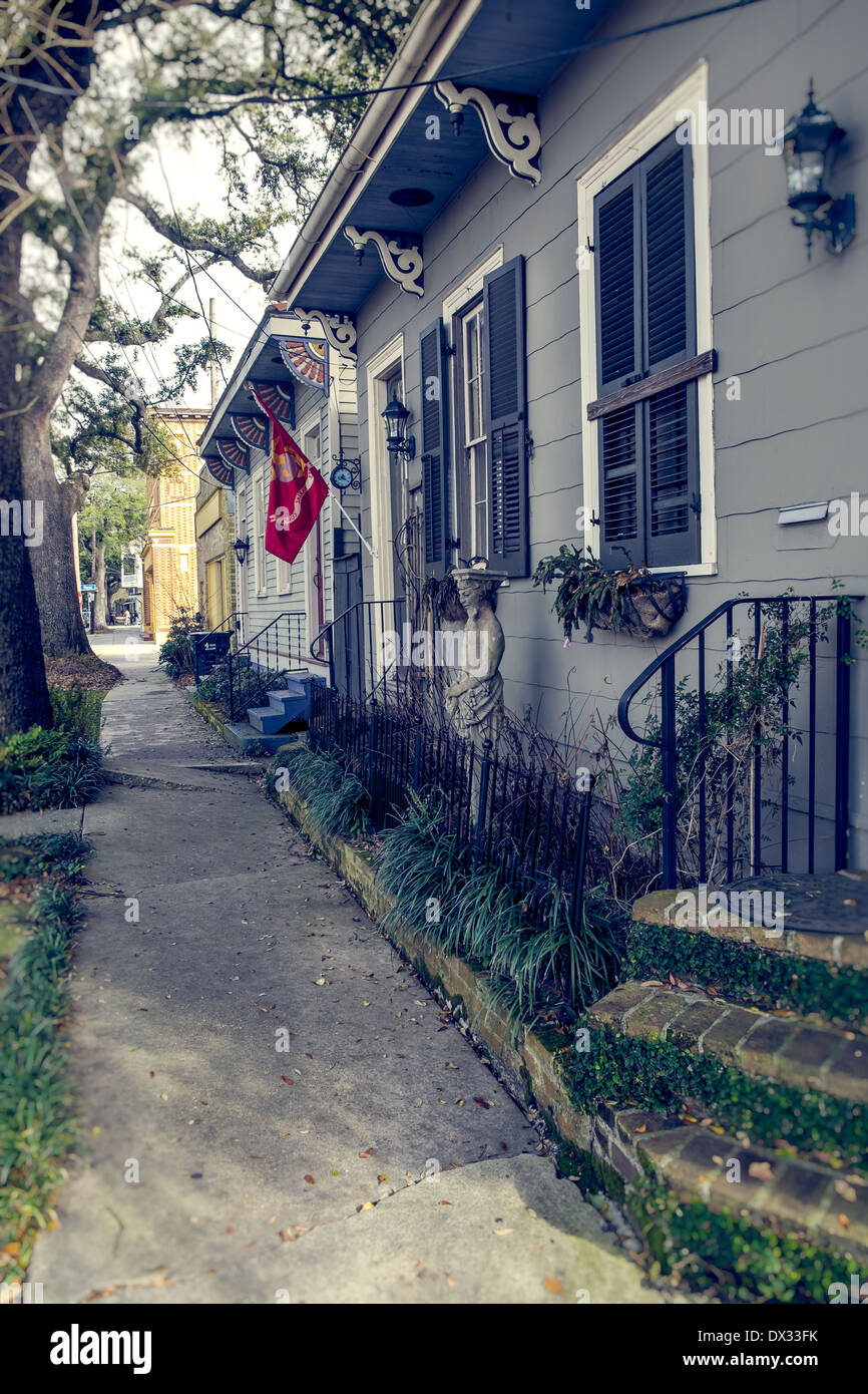 Typical street and houses in Algiers Point, a popular community within ...