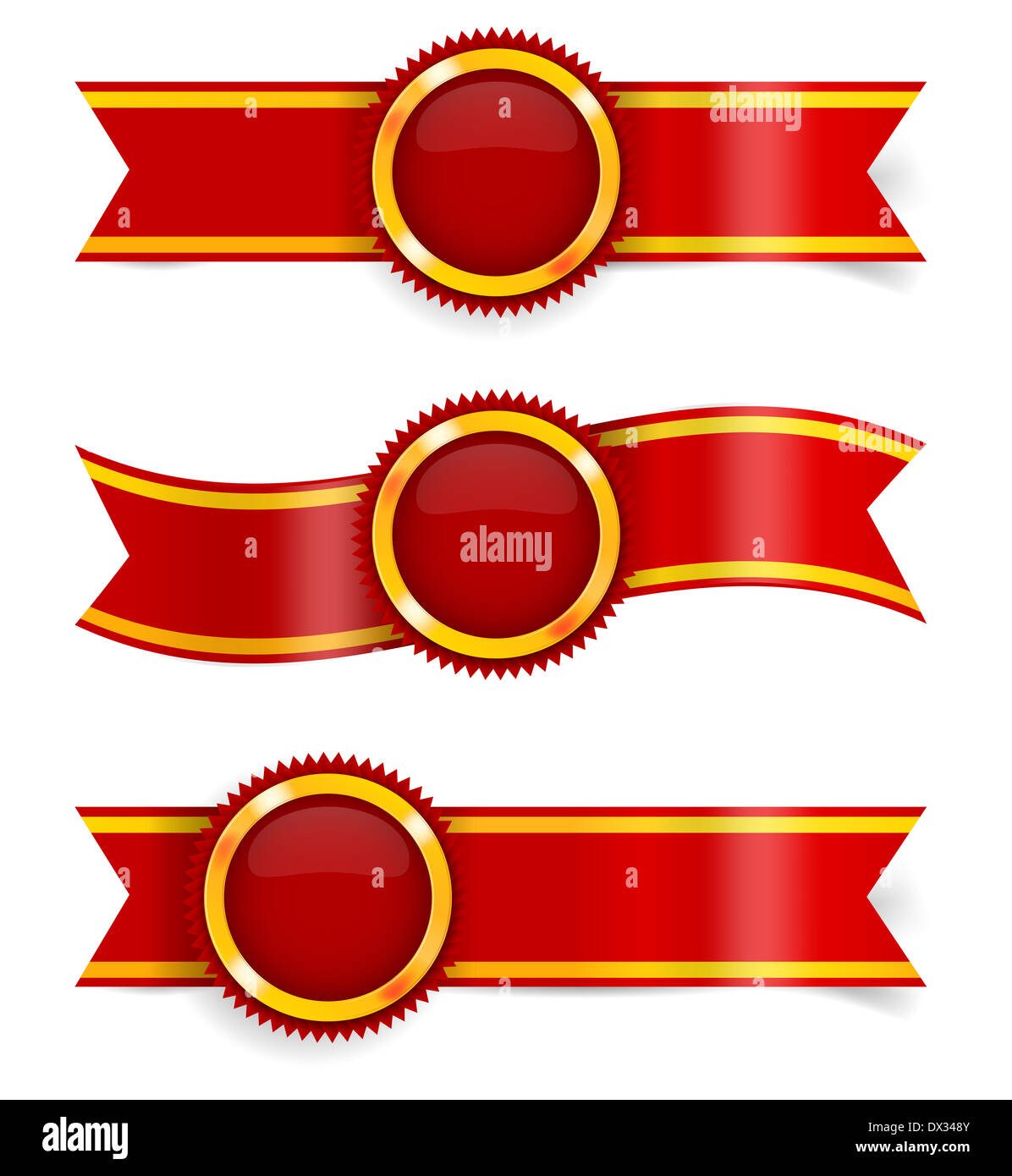 Vector set of red award ribbons Stock Photo - Alamy