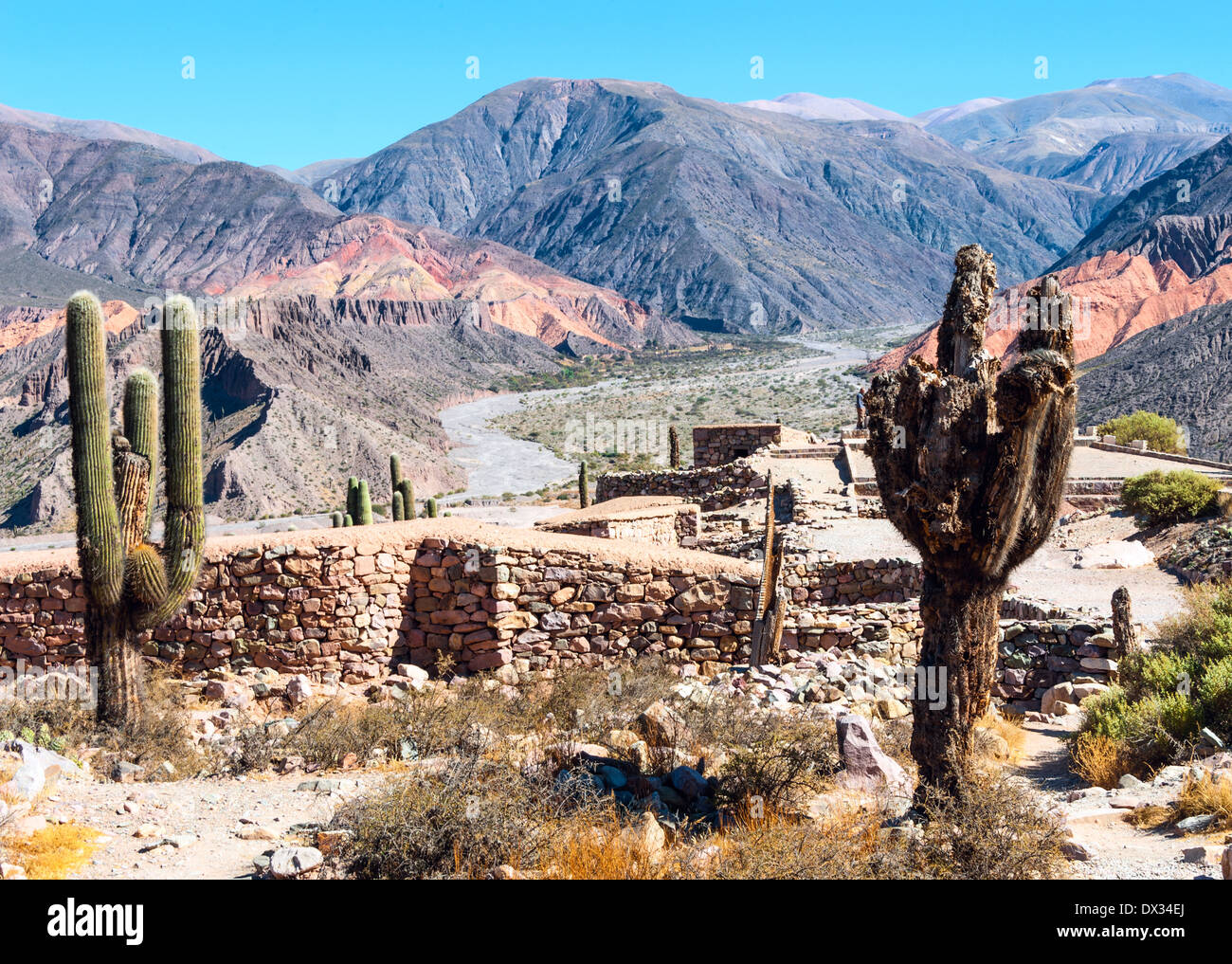 Colourful valley of Quebrada de Humahuaca, central Andean Altiplano ...