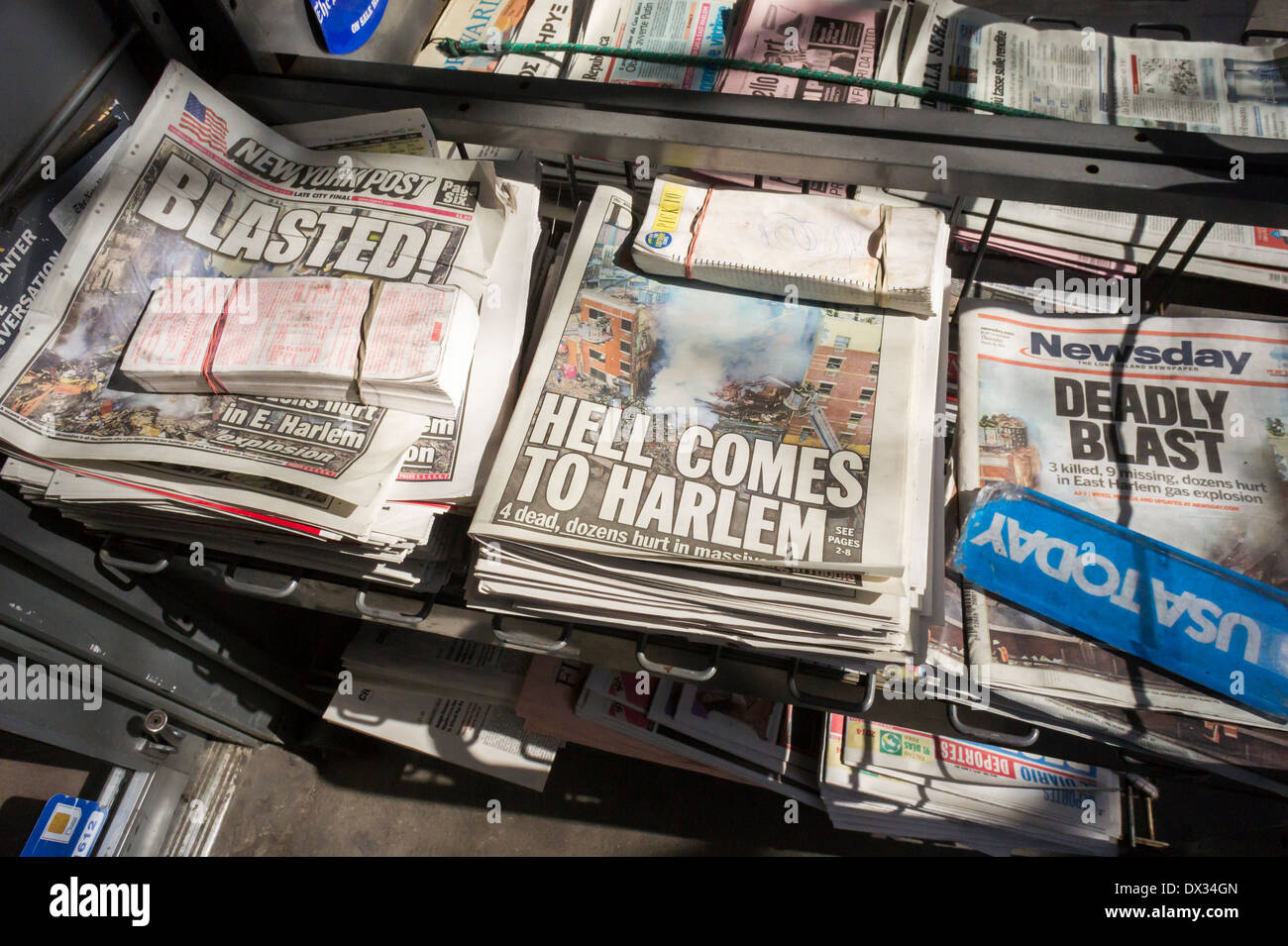 New York newspapers report on the previous days morning gas explosion ...