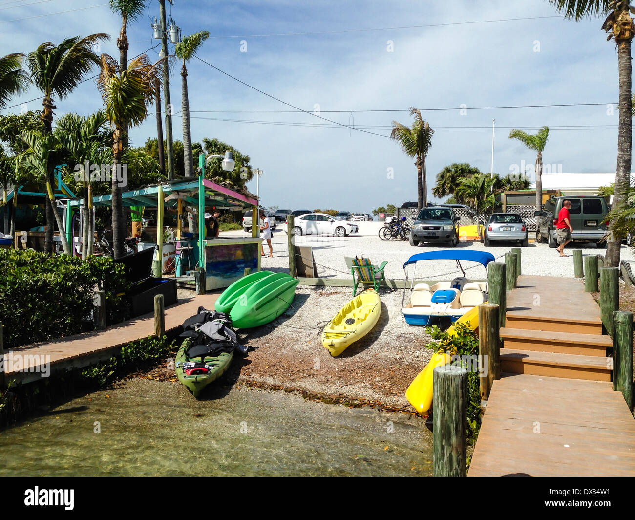 Waverunners, Kayaks and Paddleboards at Casey Key Florida Stock Photo ...