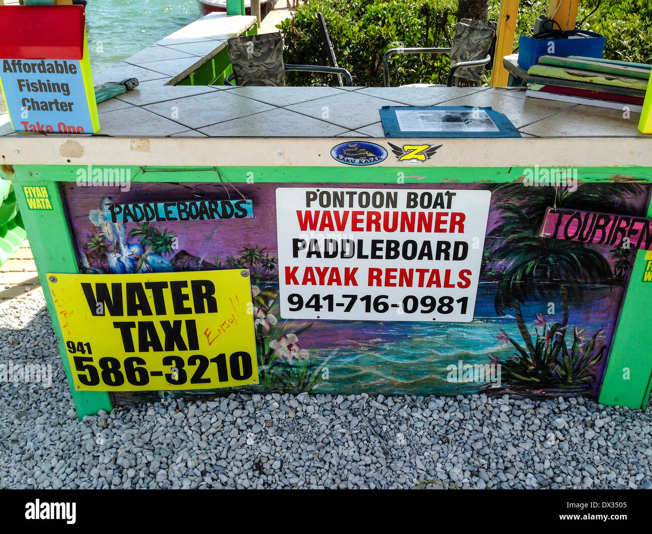 Waverunners, Kayaks and Paddleboards at Casey Key Florida Stock Photo ...