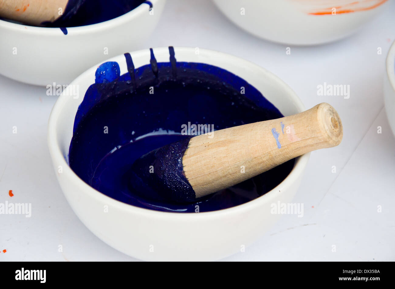 dirty cup of water color for painting art Stock Photo - Alamy