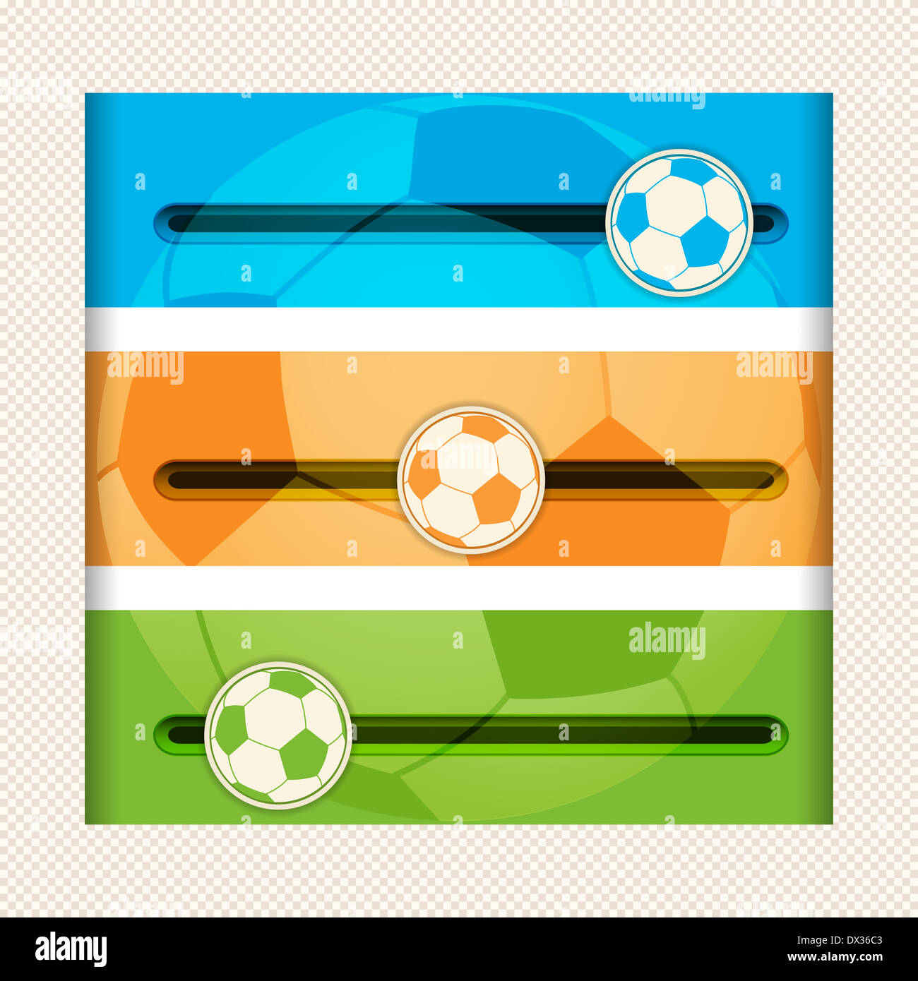 Football Soccer Ball Background with Coloured Panels and Sliders Stock ...