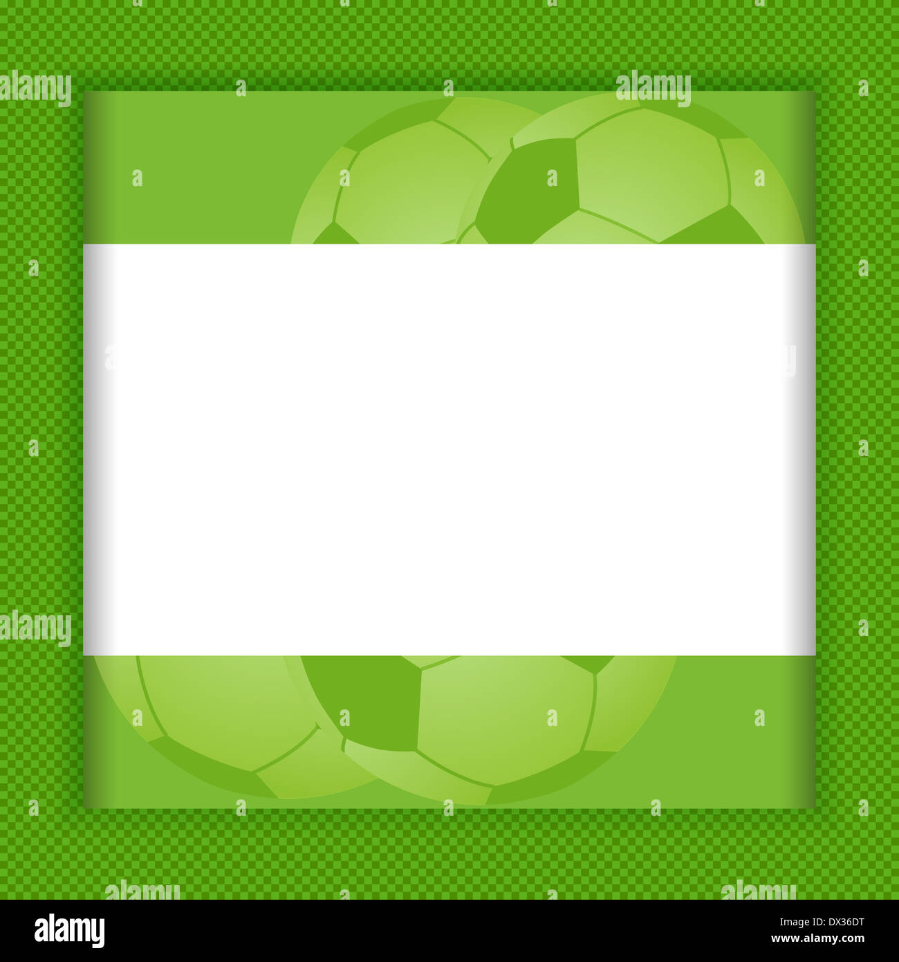 Football Panel Border on a Green Checked Backgound Stock Photo - Alamy
