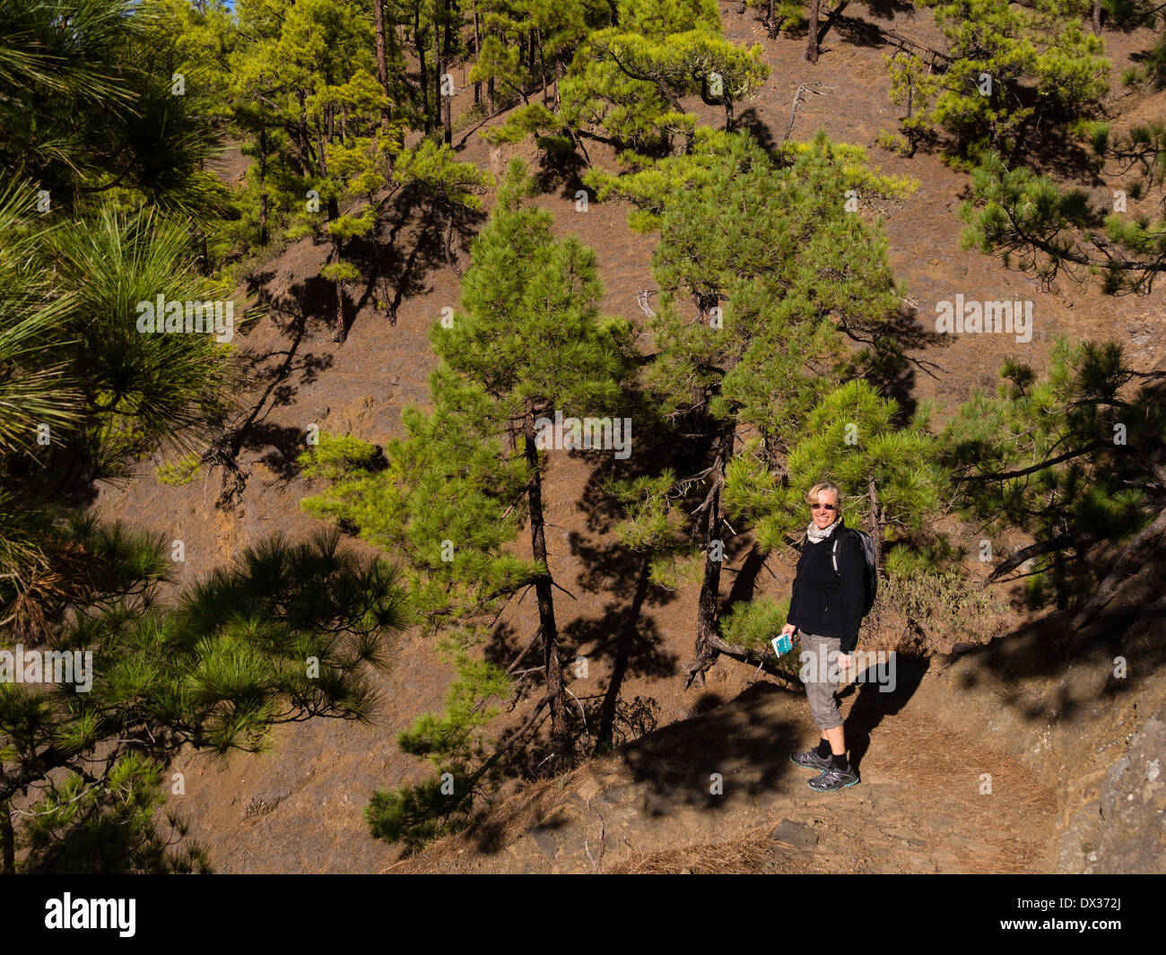 Female tourist hiking trail hi-res stock photography and images - Alamy