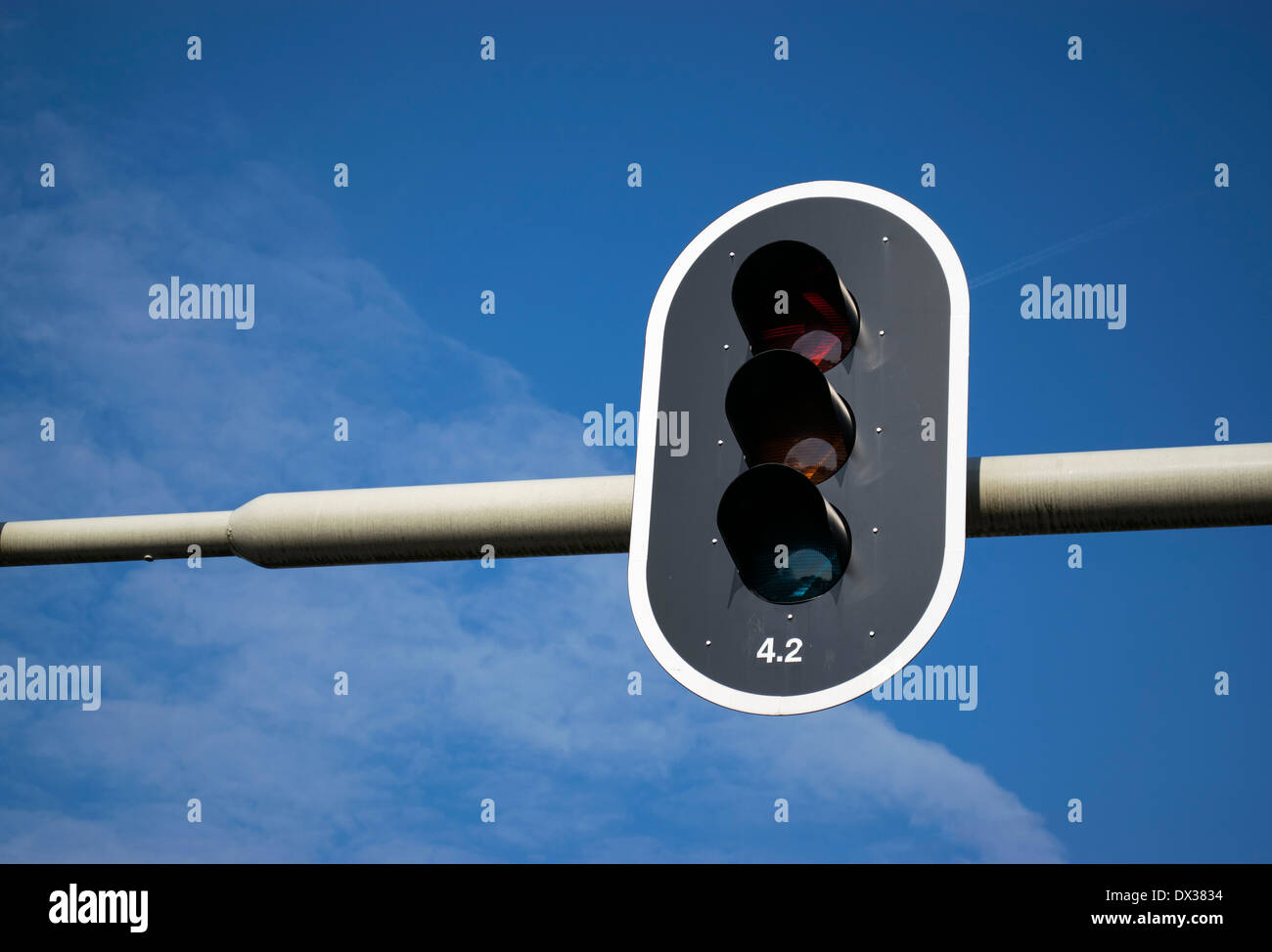 Overhead traffic lights Stock Photo - Alamy