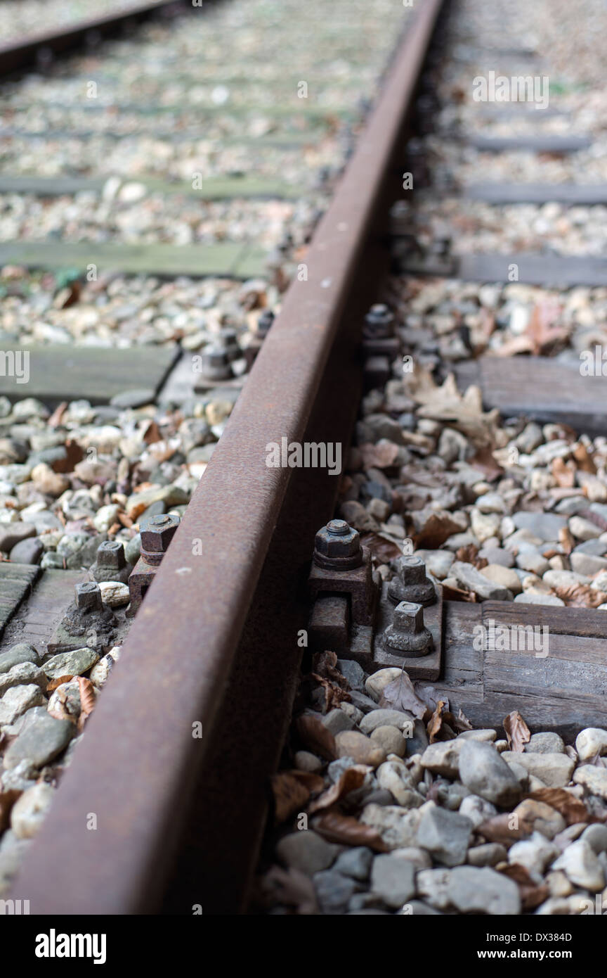 Close up of a railway line Stock Photo - Alamy