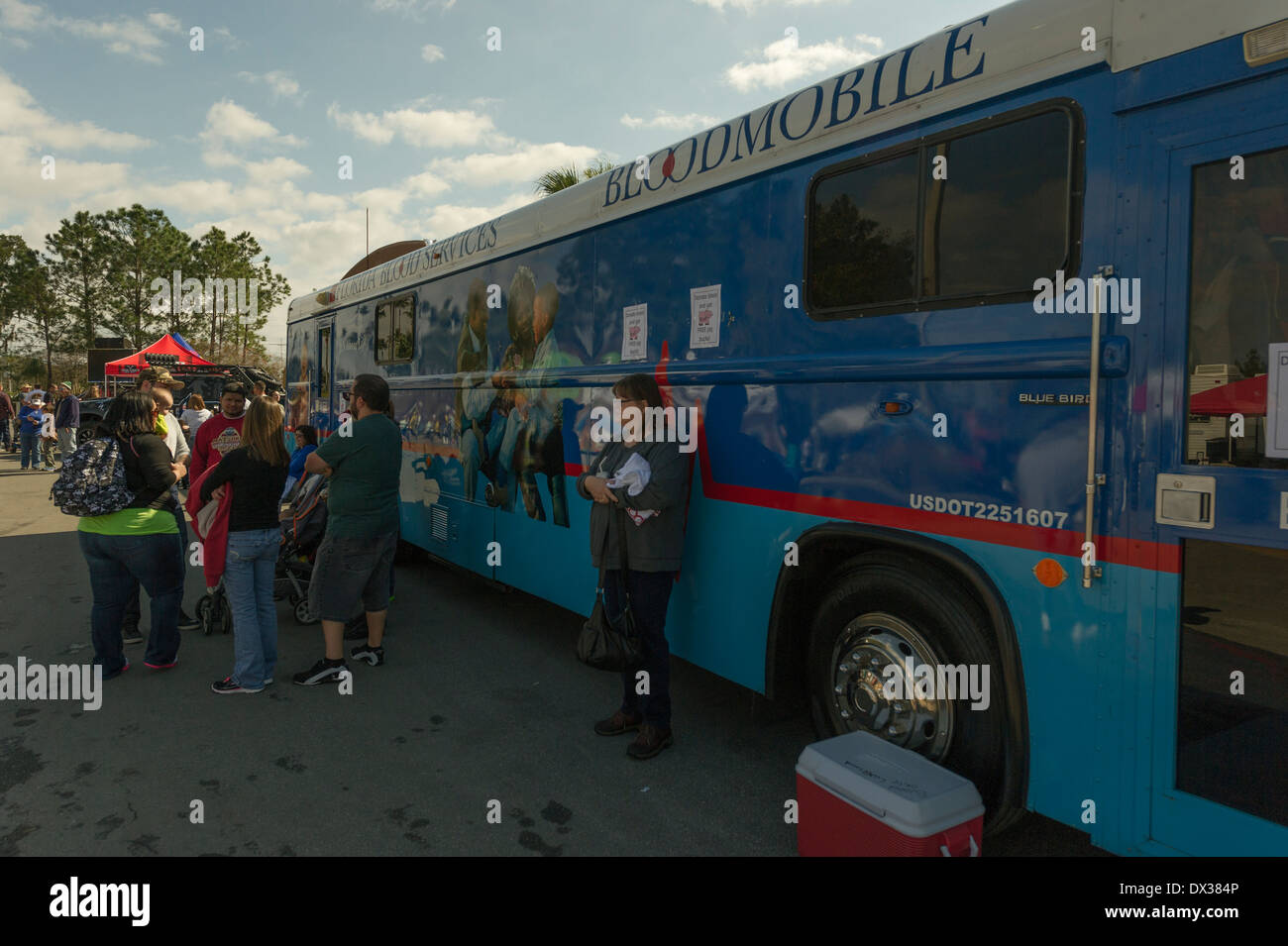 Florida Blood Services and donation of Blood Bus parked in Lakeland ...