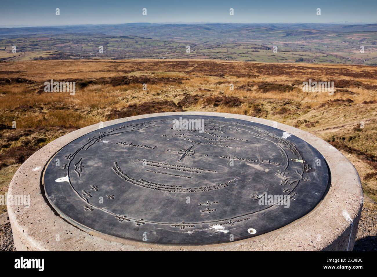 The toposcope on the summit of Abdon Burf on Brown Clee Hill ...