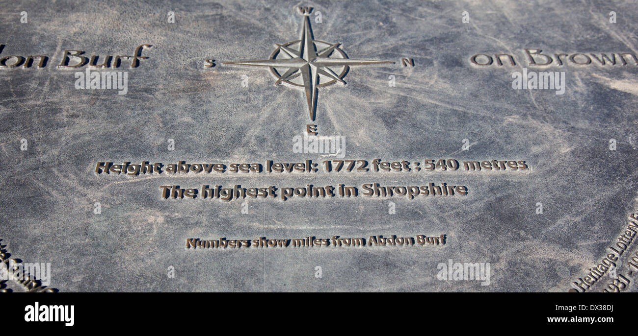 The toposcope on Abdon Burf, the highest point on brown Clee Hill ...