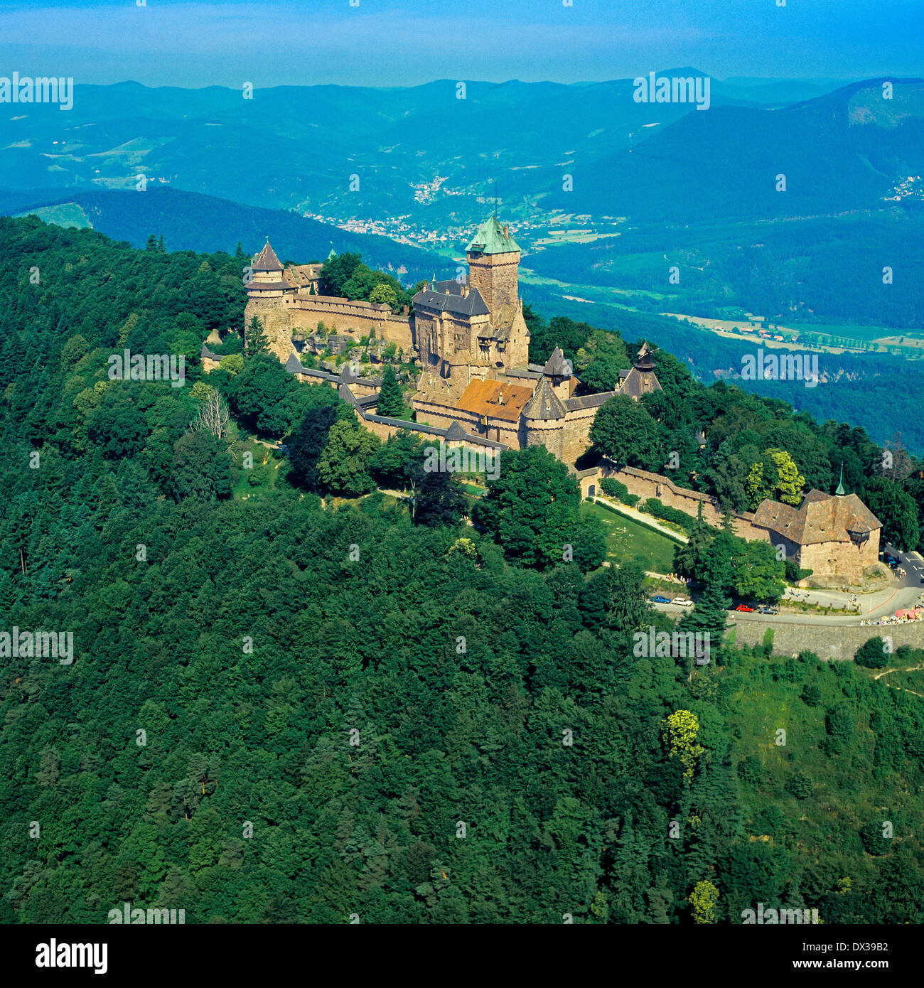 Aerial of Haut-Koenigsbourg castle Alsace France Stock Photo - Alamy