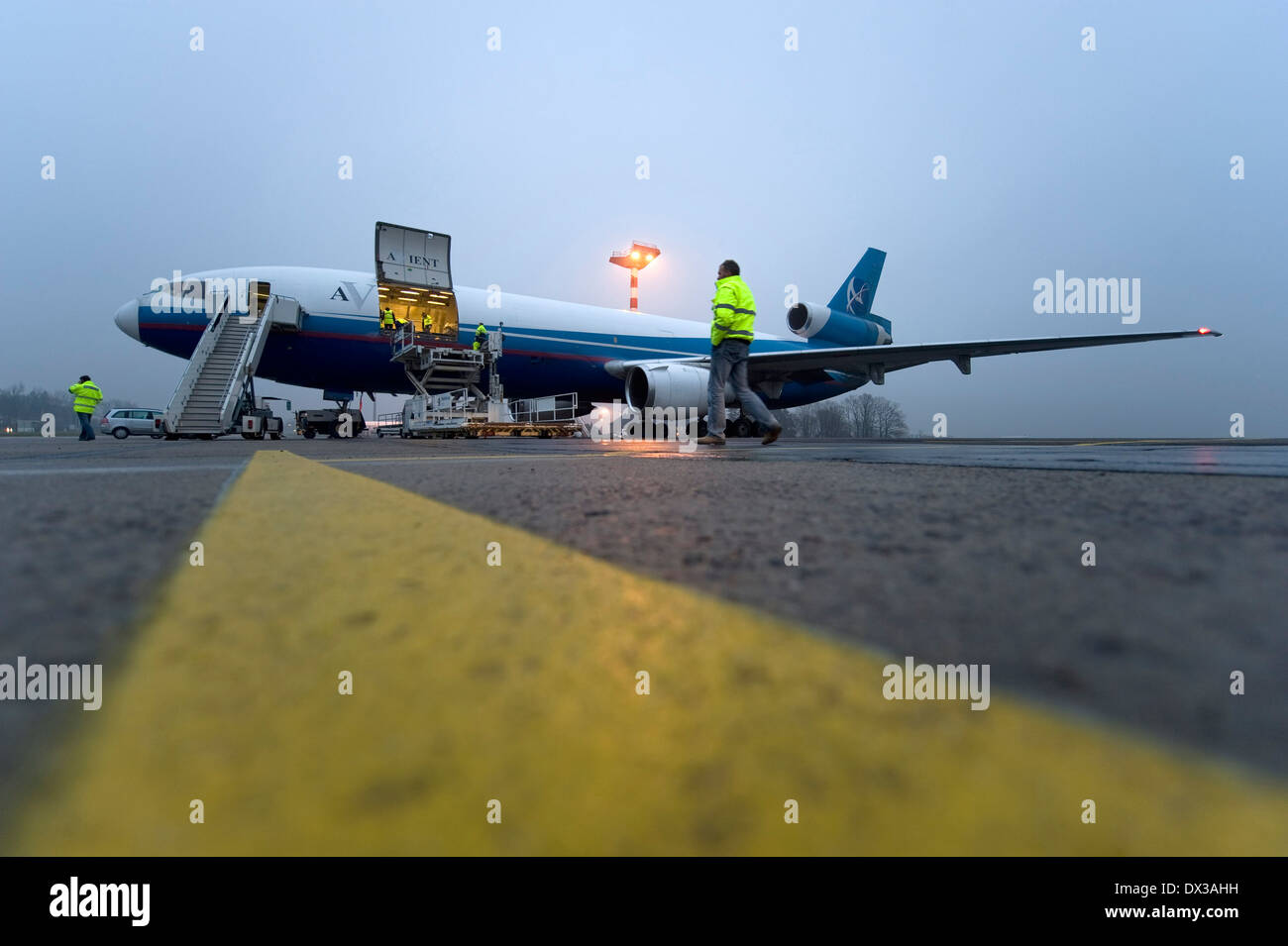 Red Cross relief flight Stock Photo - Alamy