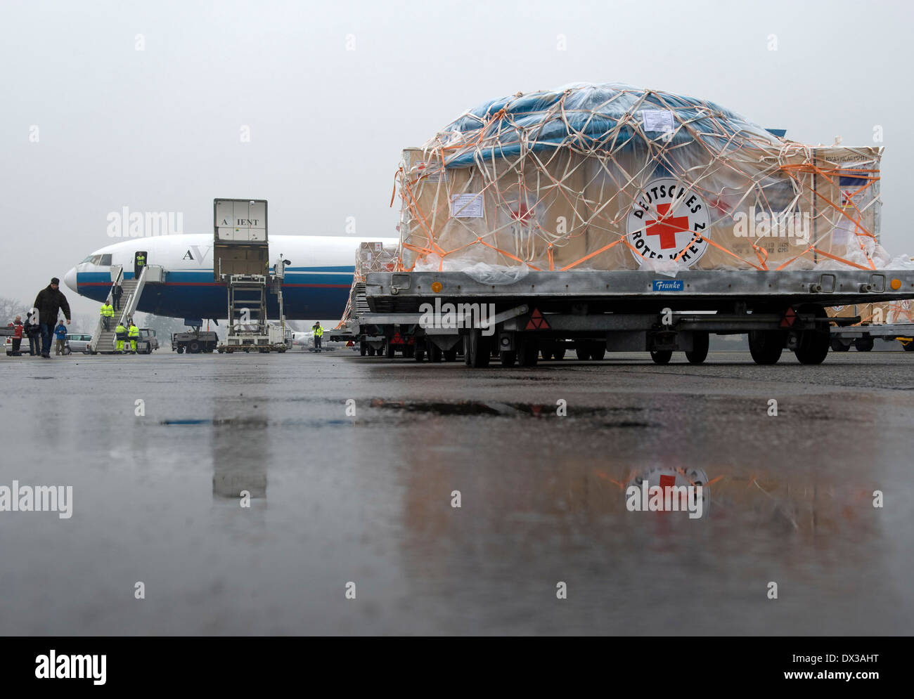 Red Cross relief flight Stock Photo - Alamy