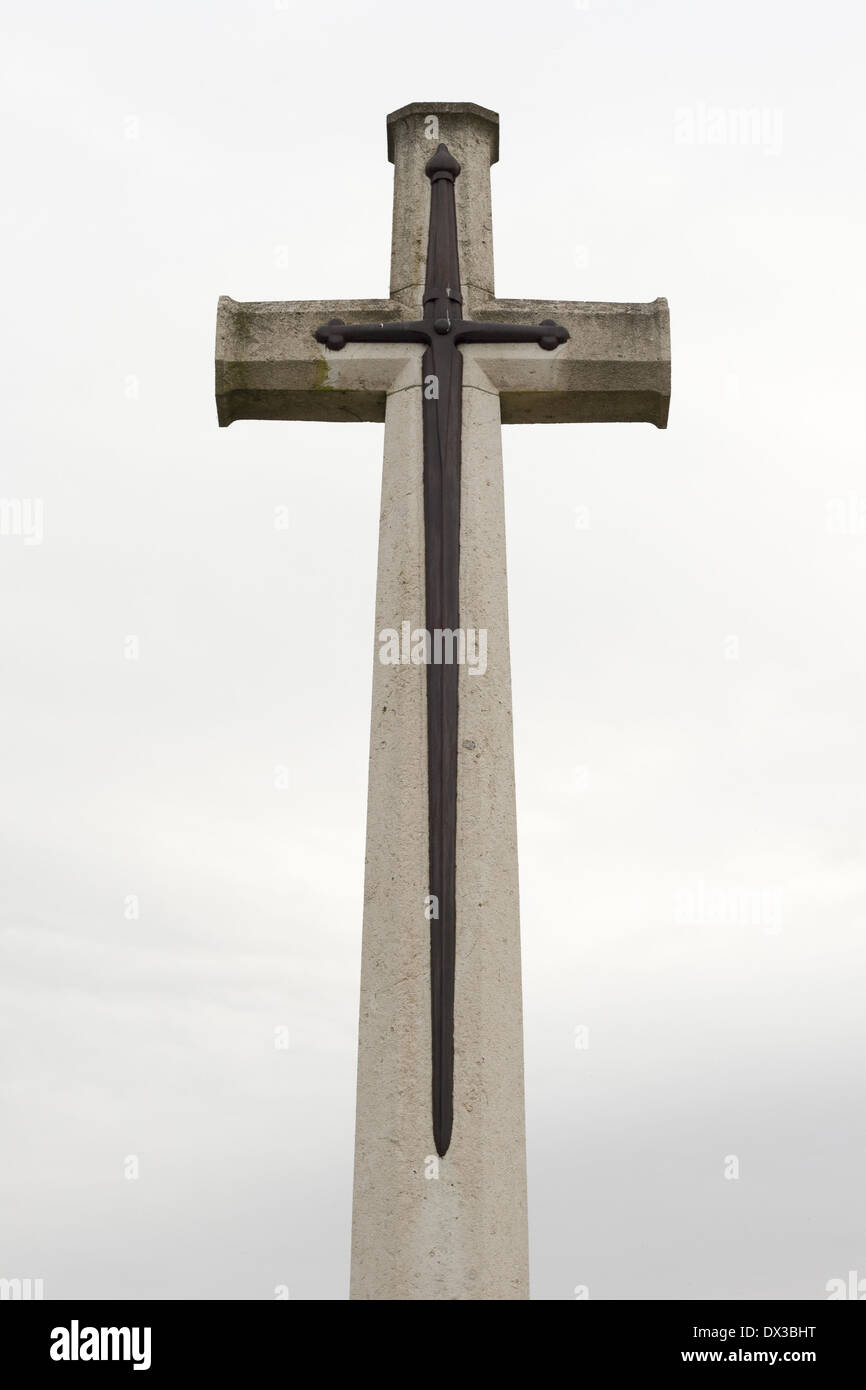 Flanders memorial cross cemetery remembering Great War Stock Photo - Alamy