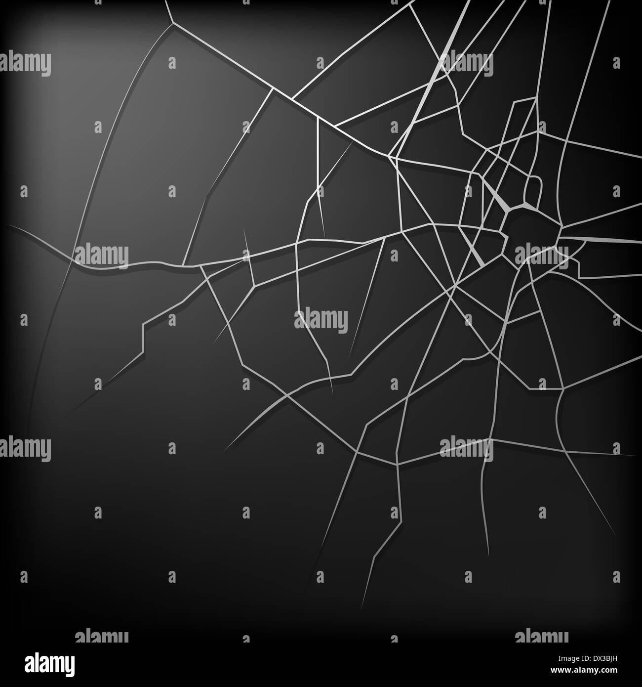 Broken glass is an abstract illustration of a design on a black ...