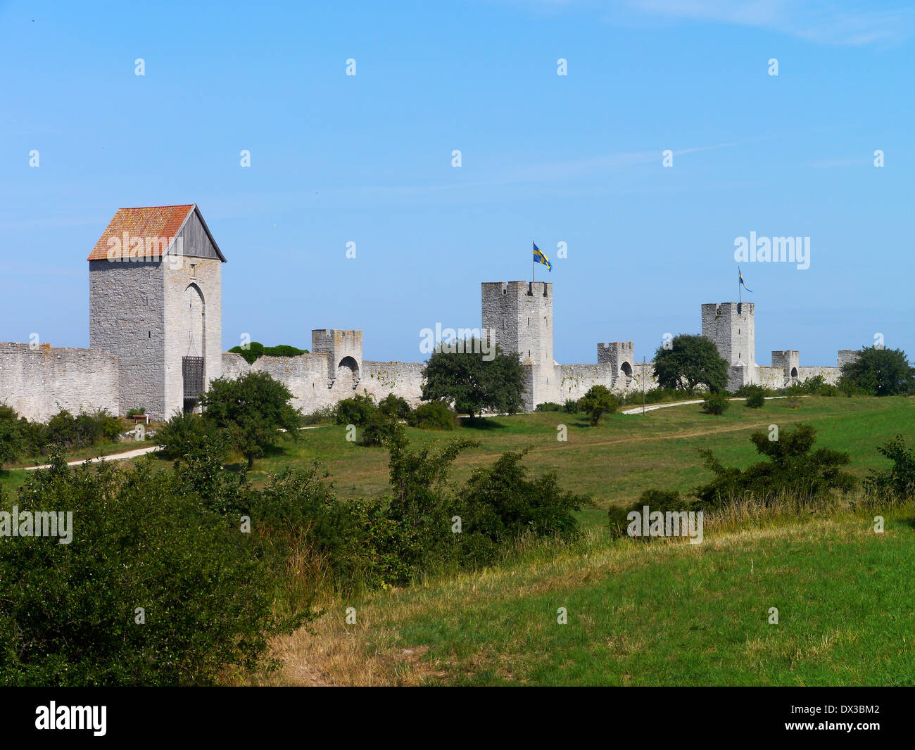 city wall of visby, gotland, gotlands län, sweden Stock Photo - Alamy