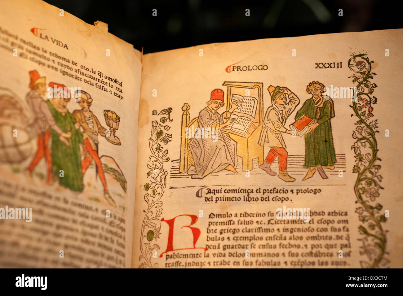 Incunable book. Fabulas de Esopo, fable Esopo. Biblioteca del Seminario ...