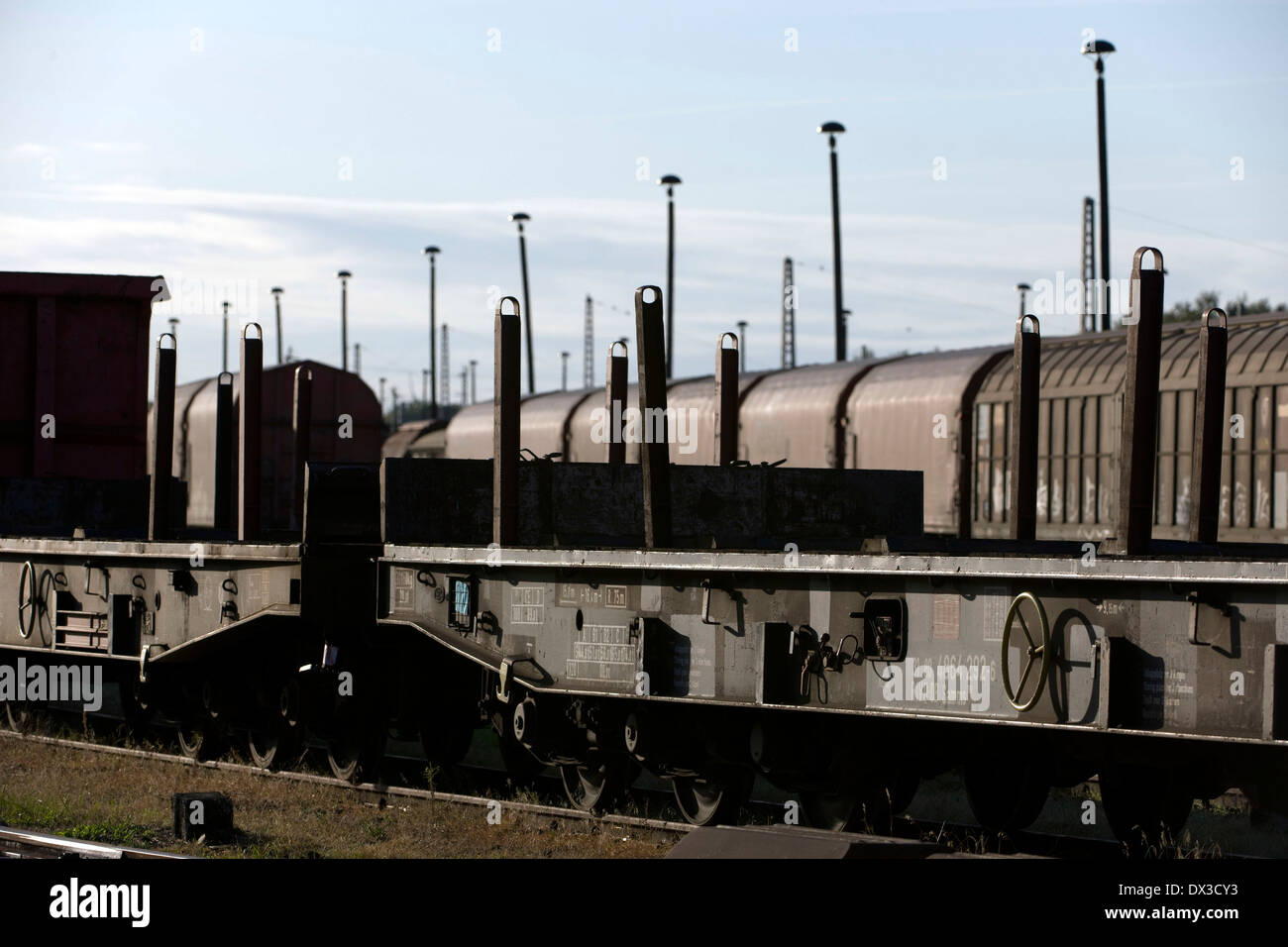 Empty train cargo wagons hi-res stock photography and images - Alamy
