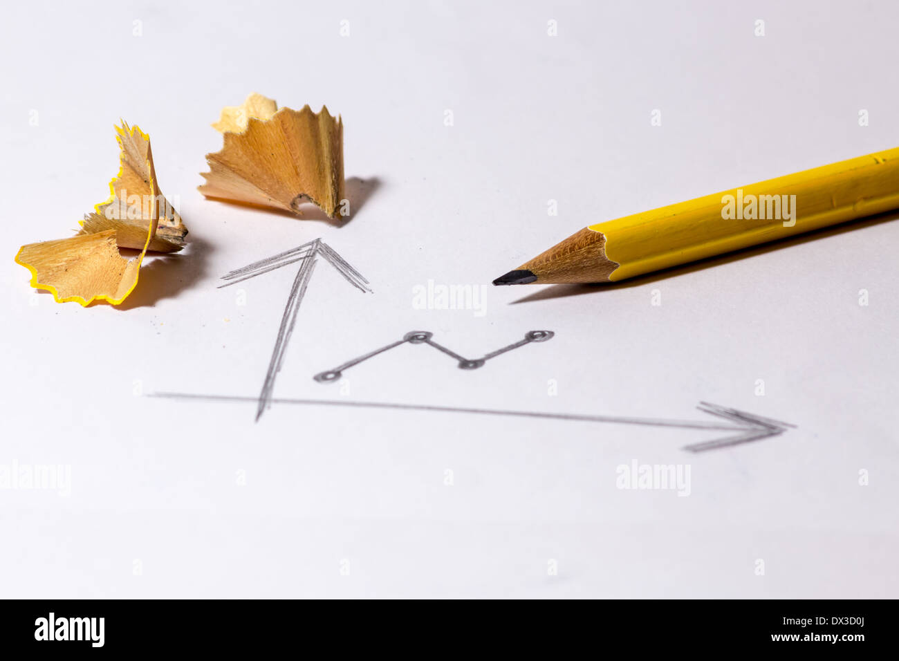 a draw of a graph of profits of buisness Stock Photo - Alamy