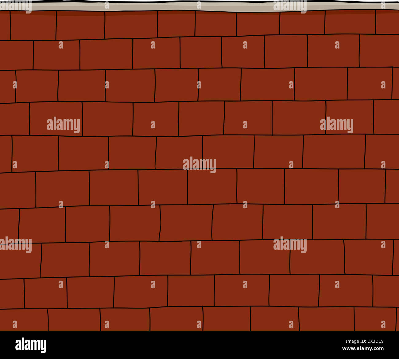 Blank brick wall cartoon over white background Stock Photo - Alamy