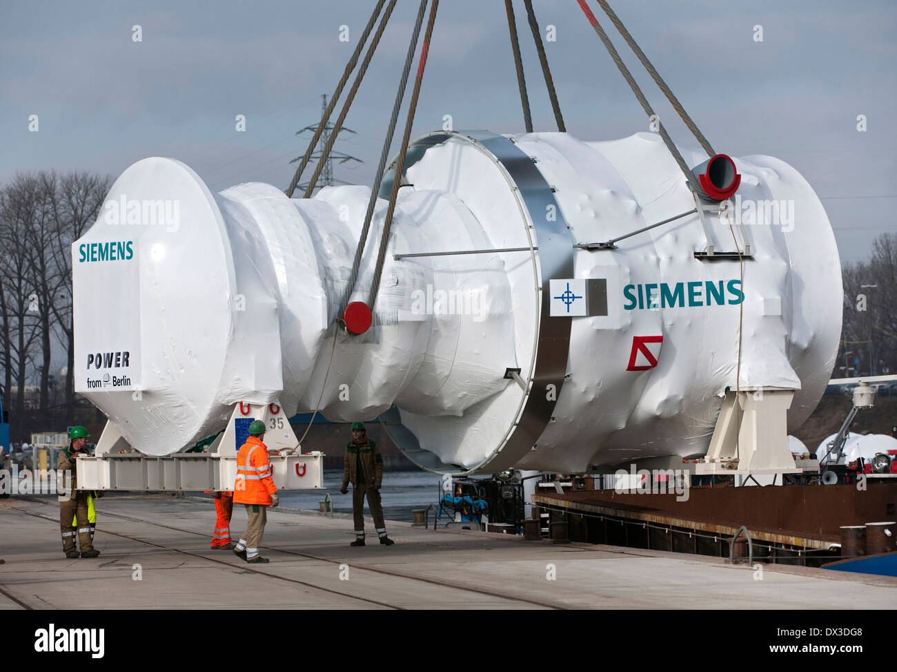 Siemens gas turbine is loaded Stock Photo - Alamy