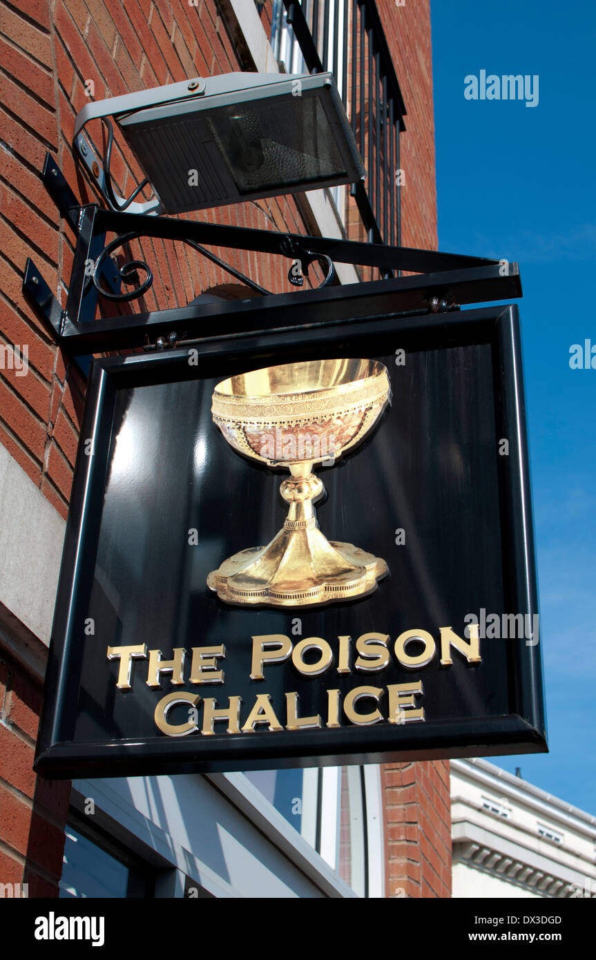 The Poison Chalice restaurant sign, Dickens Heath, West Midlands ...