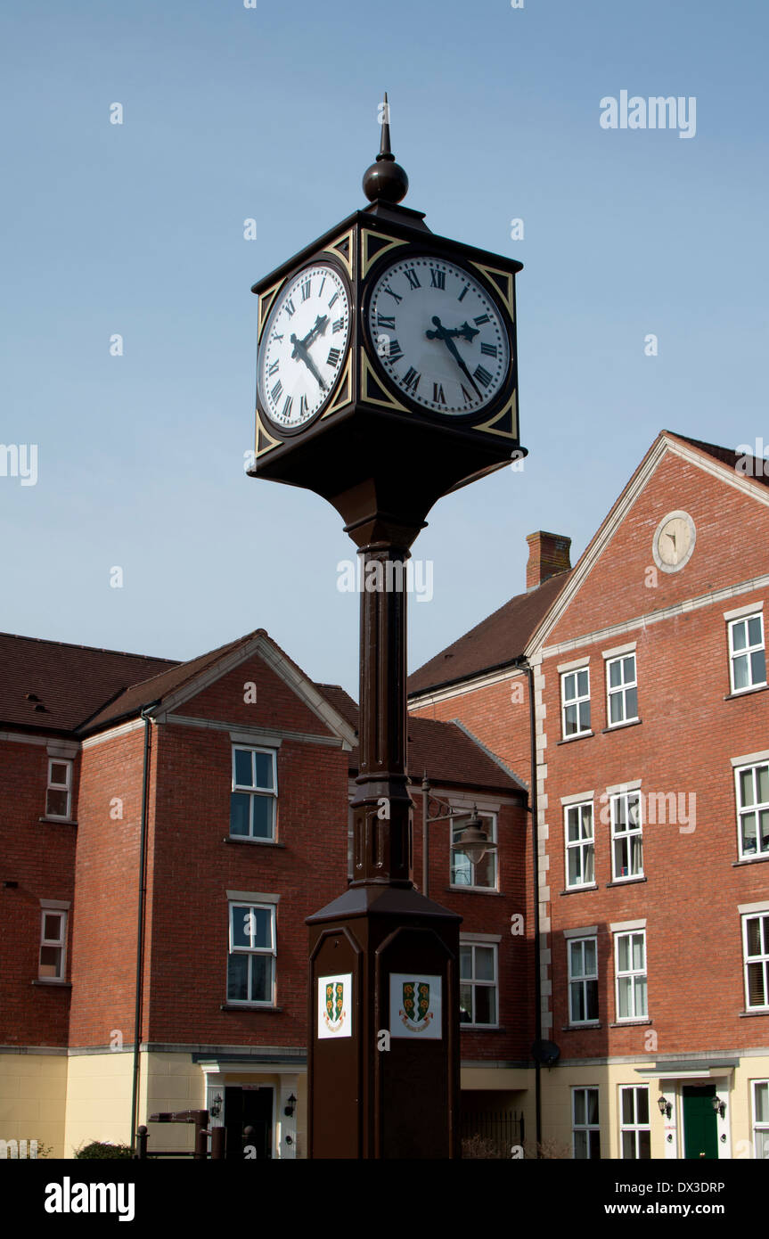 The Clock and housing, Dickens Heath, West Midlands, England, UK Stock ...