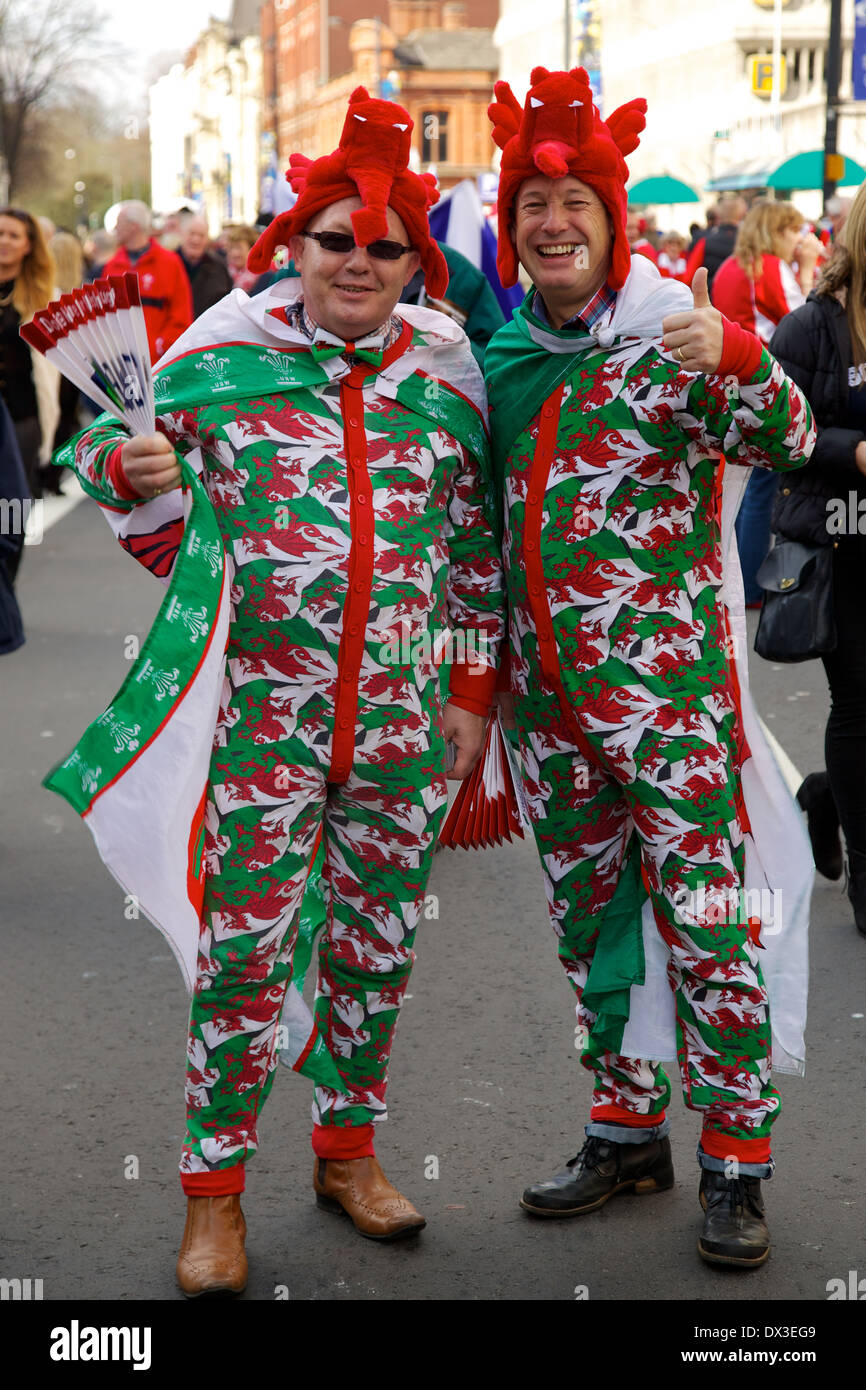 Rugby supporters before six nations rugby union game at Millennium ...