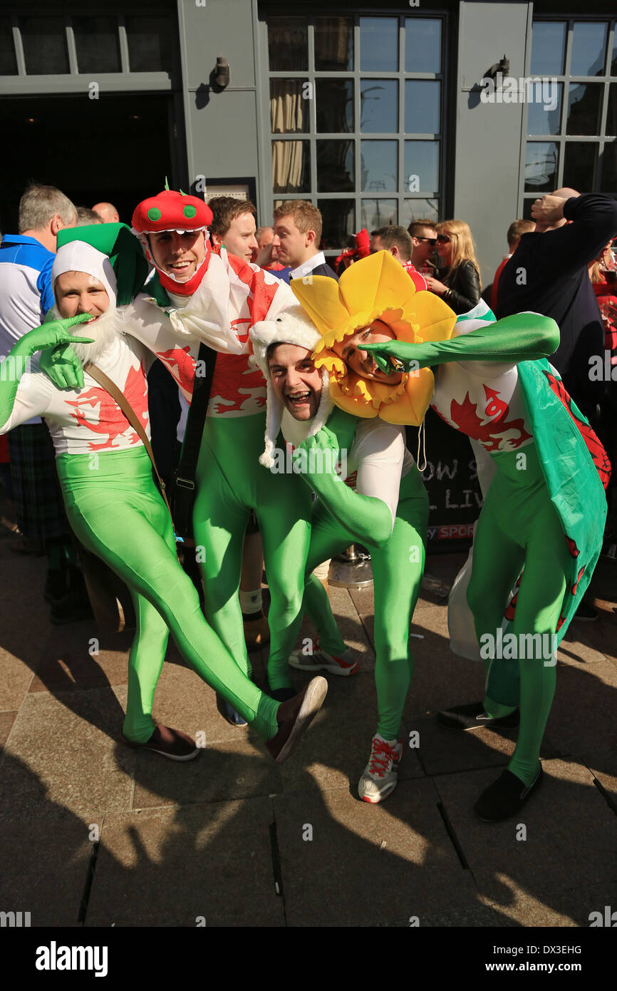 Rugby supporters before six nations rugby union game at Millennium ...