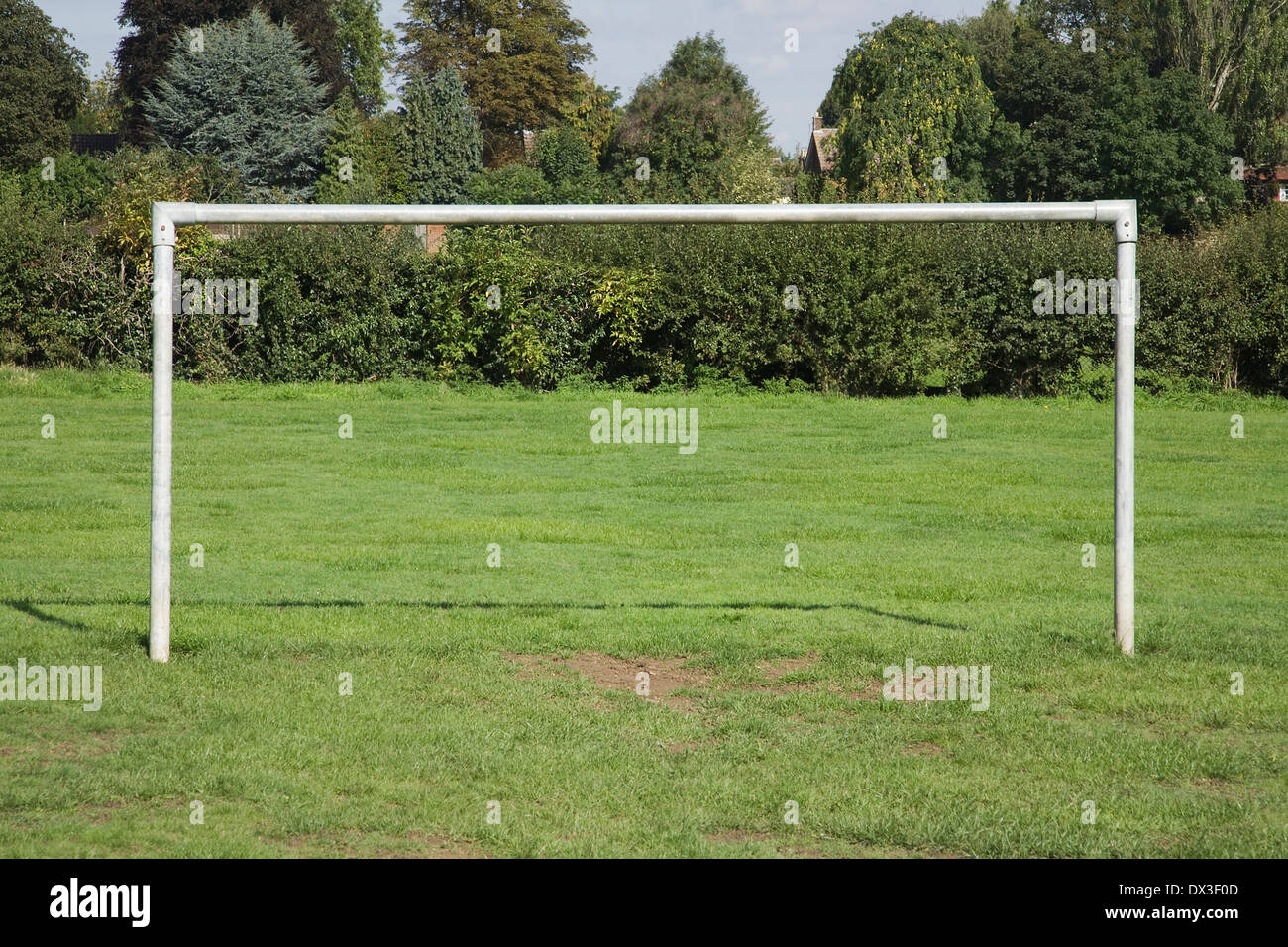 small goal post in a public field Stock Photo - Alamy