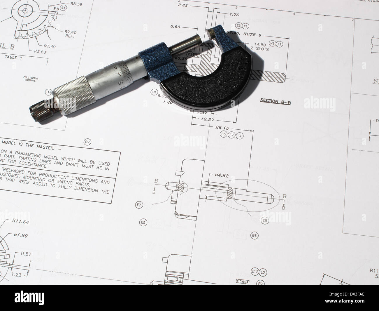 An image showing a micrometer for precision engineering measurements ...