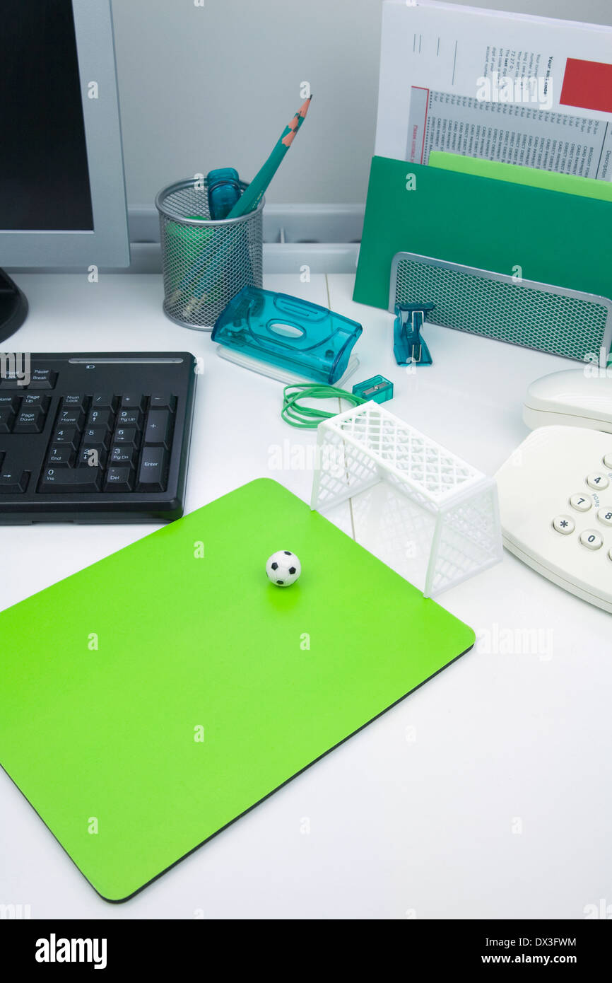 Table top Football on a office desk Stock Photo - Alamy