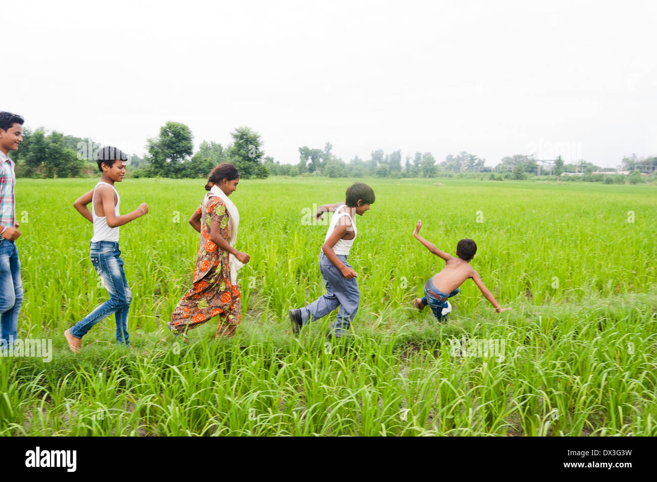 Indian Villager Kids Playful in Farm Stock Photo - Alamy