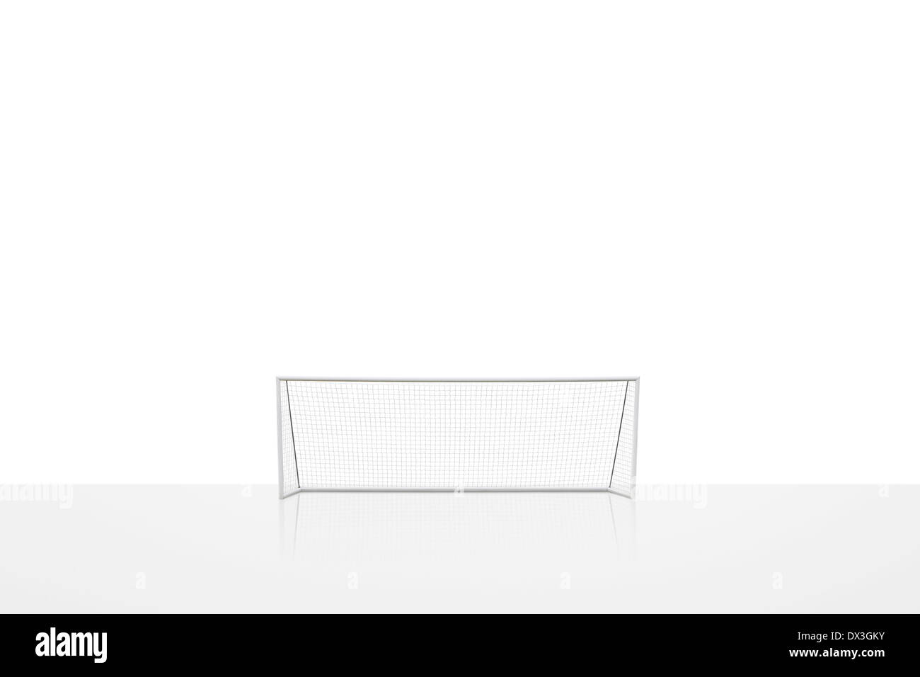 football concept showing empty football goal posts with goal net with ...