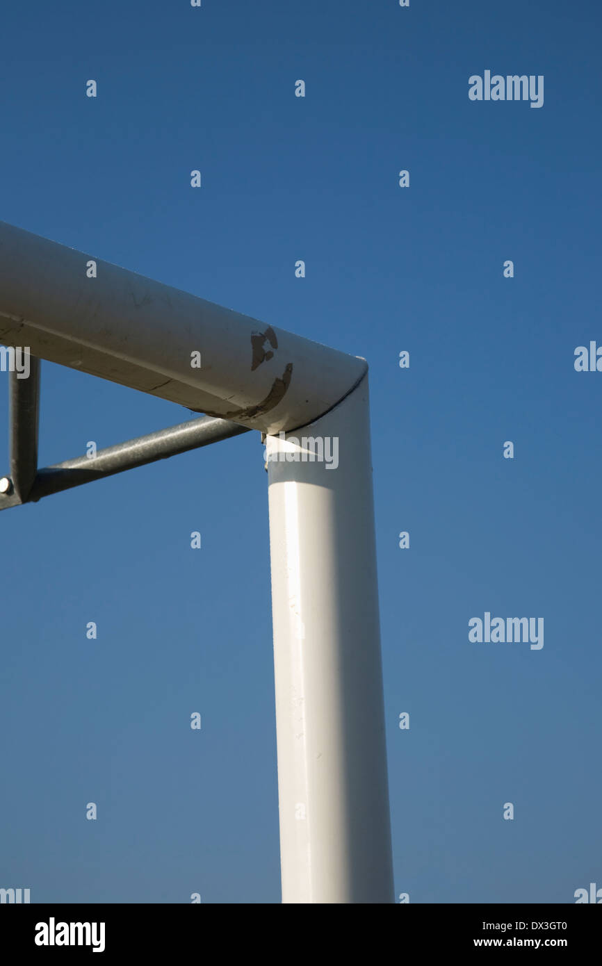 Football goal post top right corner Stock Photo - Alamy