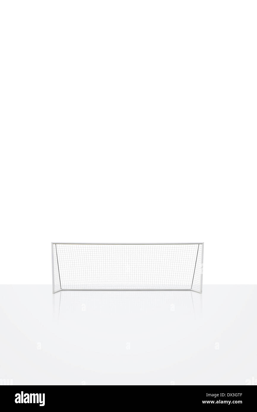 football concept showing empty football goal posts with goal net with ...