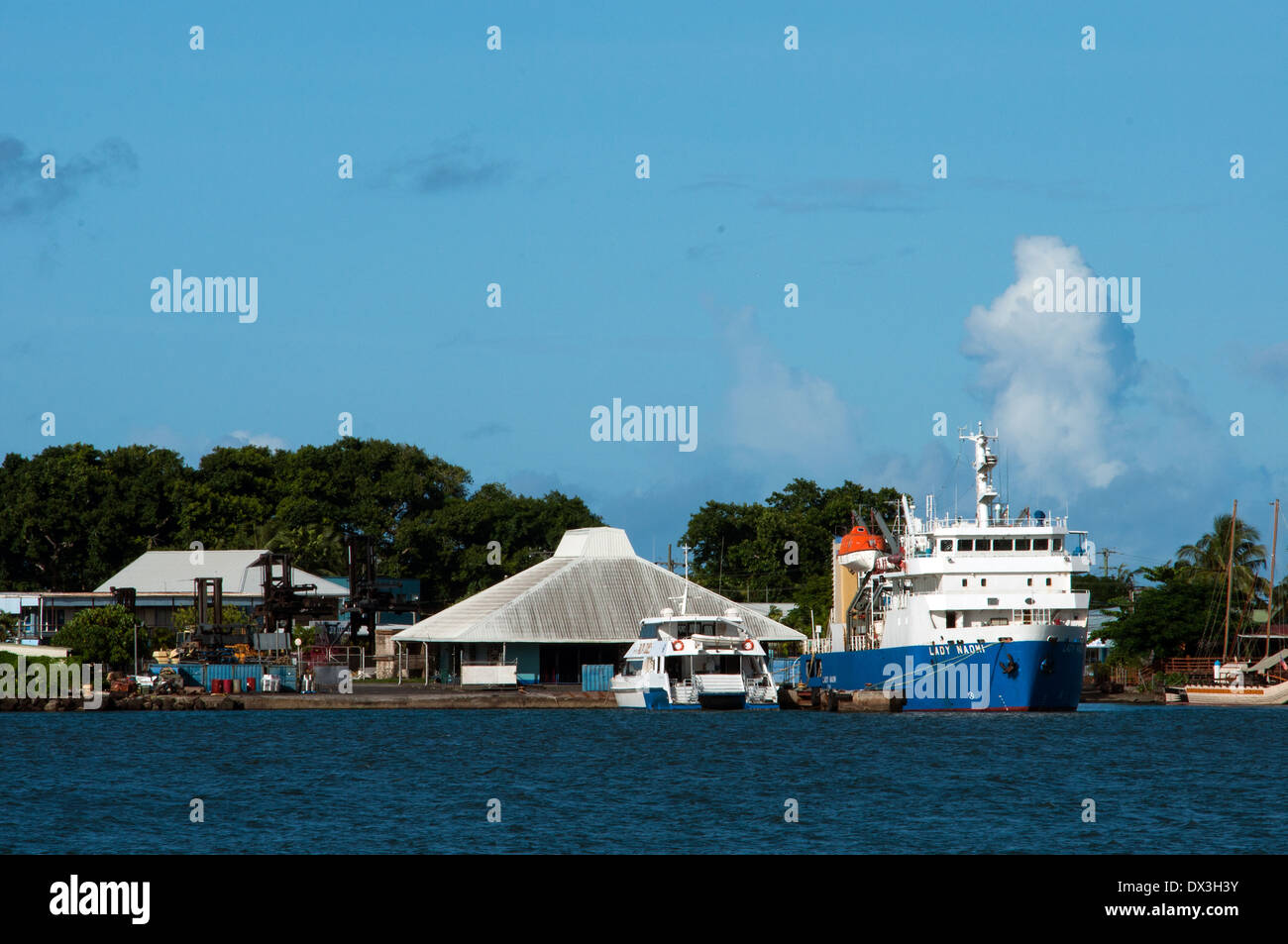 port scene from Beach Road, Apia, Samoa Stock Photo - Alamy
