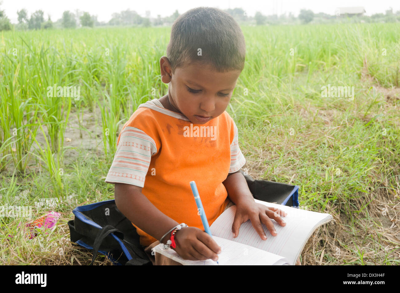 1 Indian Rural Kids Studying Stock Photo - Alamy