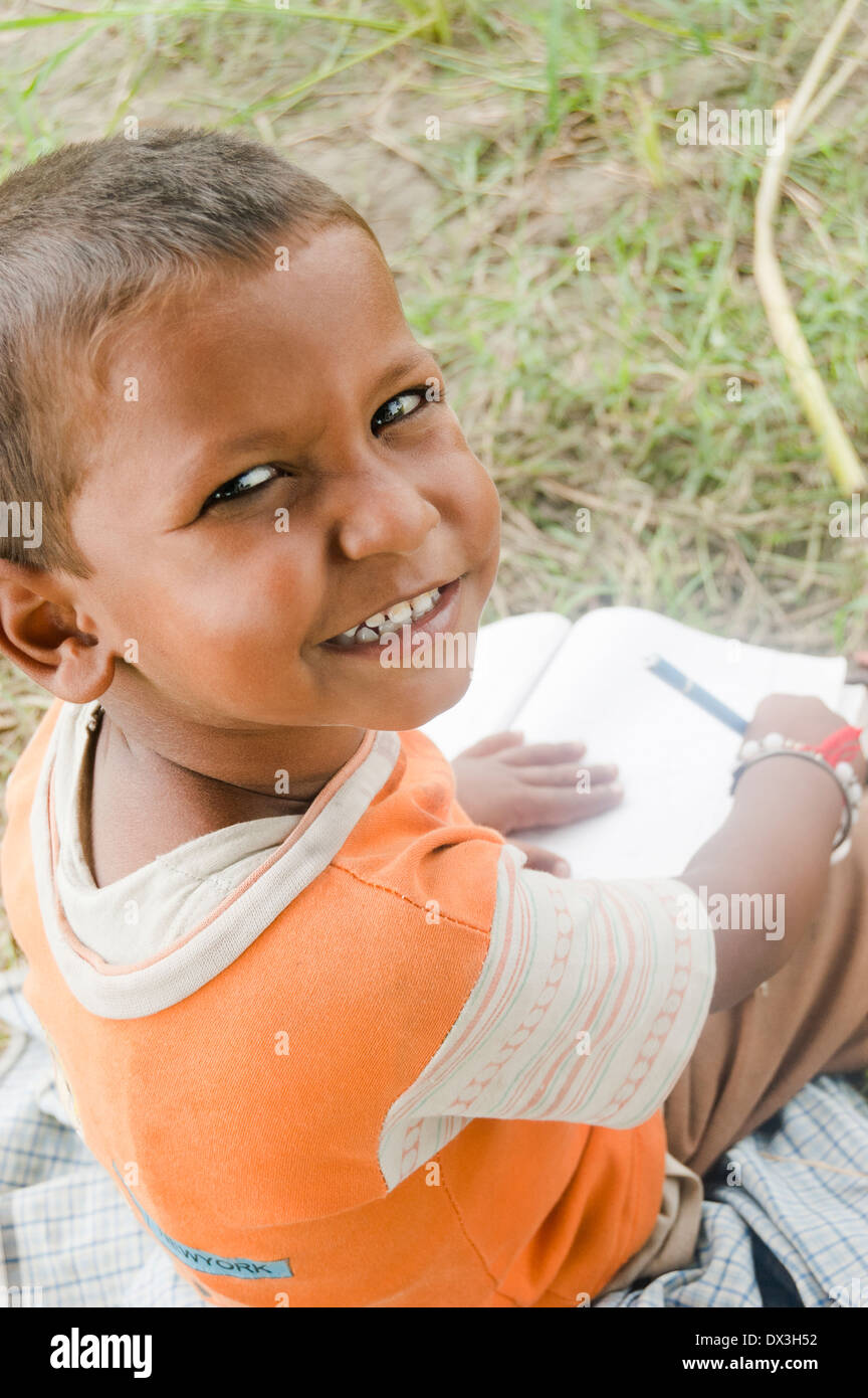 1 Indian Rural Kids Studying Stock Photo - Alamy