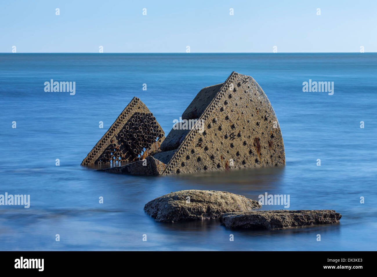 Part of the wreck of the trawler SARB-J in Robin Hood's Bay, North ...